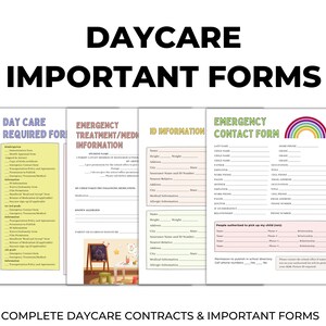 Editable Daycare Contract Forms 51 Pages, Daycare Starter Kit ...