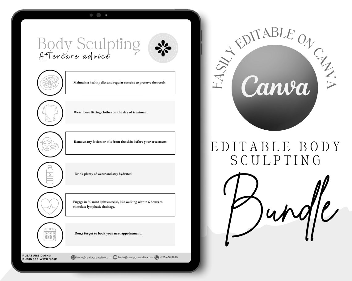 Editable Body Sculpting Forms, Esthetician Forms, Body Sculpting ...