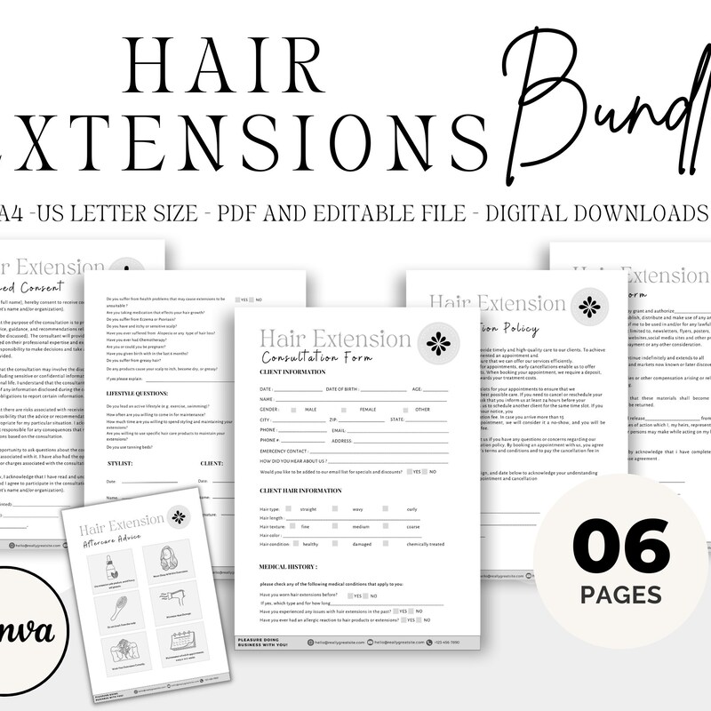Hair Salon Forms - Etsy