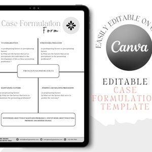 Case Formulation Template, 5 P's of Case Formulation Worksheets, Client ...