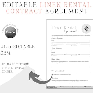 Linen Rental Contract Agreement, Editable Template, Instant Download - Etsy