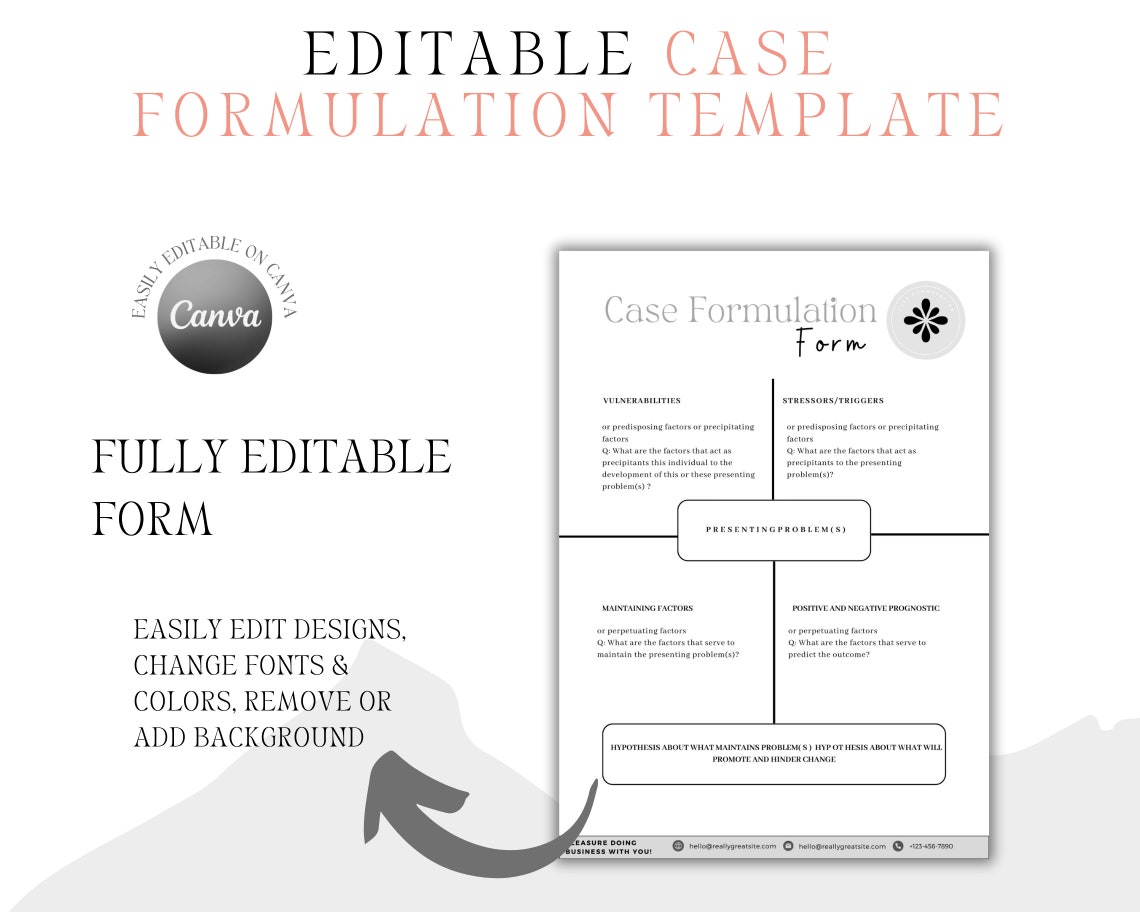 Case Formulation Template, 5 P's of Case Formulation Worksheets, Client ...