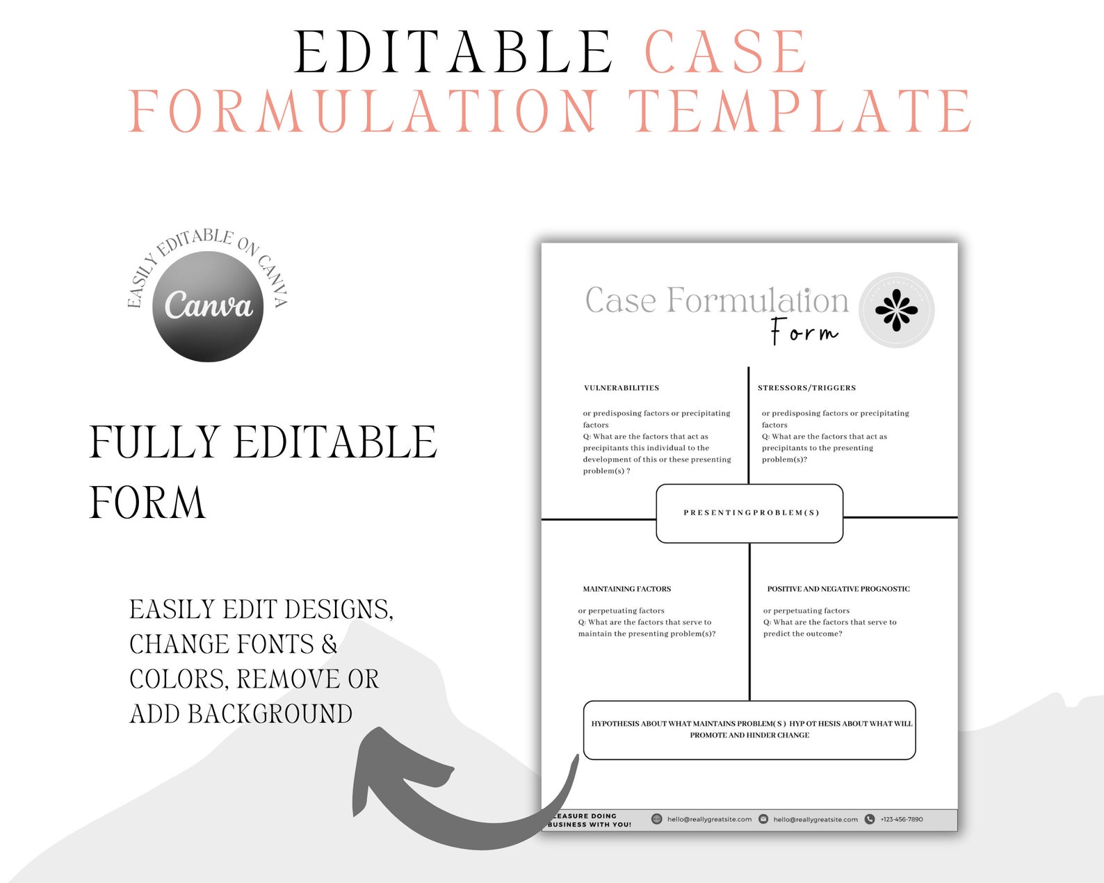 Case Formulation Template, 5 P's of Case Formulation Worksheets, Client ...