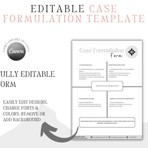 Case Formulation Template, 5 P's of Case Formulation Worksheets, Client ...