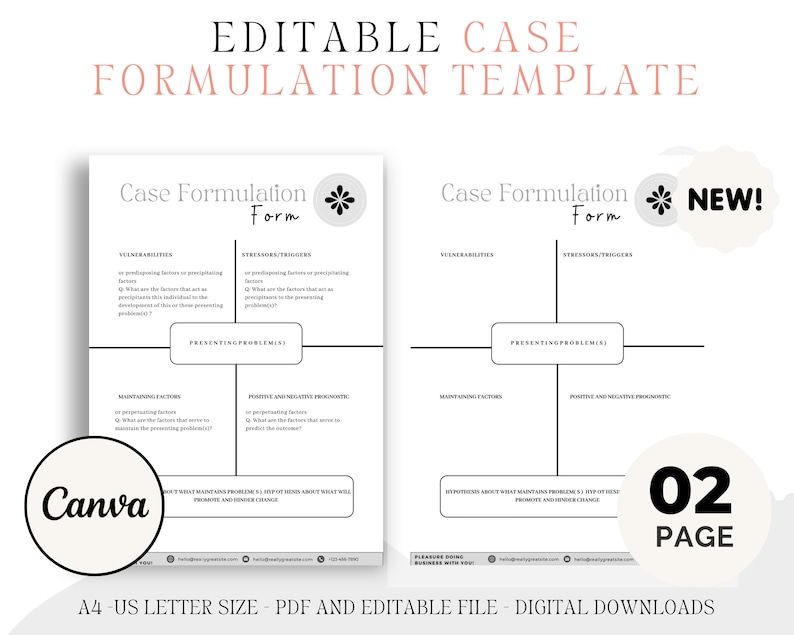 Case Formulation Template, 5 P's of Case Formulation Worksheets, Client ...