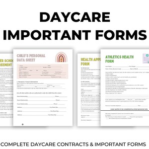 Editable Daycare Contract Forms 51 Pages, Daycare Starter Kit ...