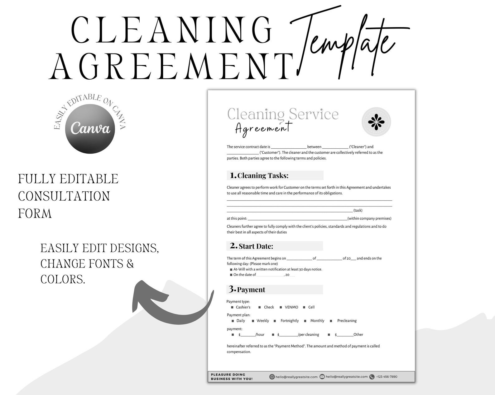 Editable Cleaning Business Agreement Forms, Cleaning Service Forms ...
