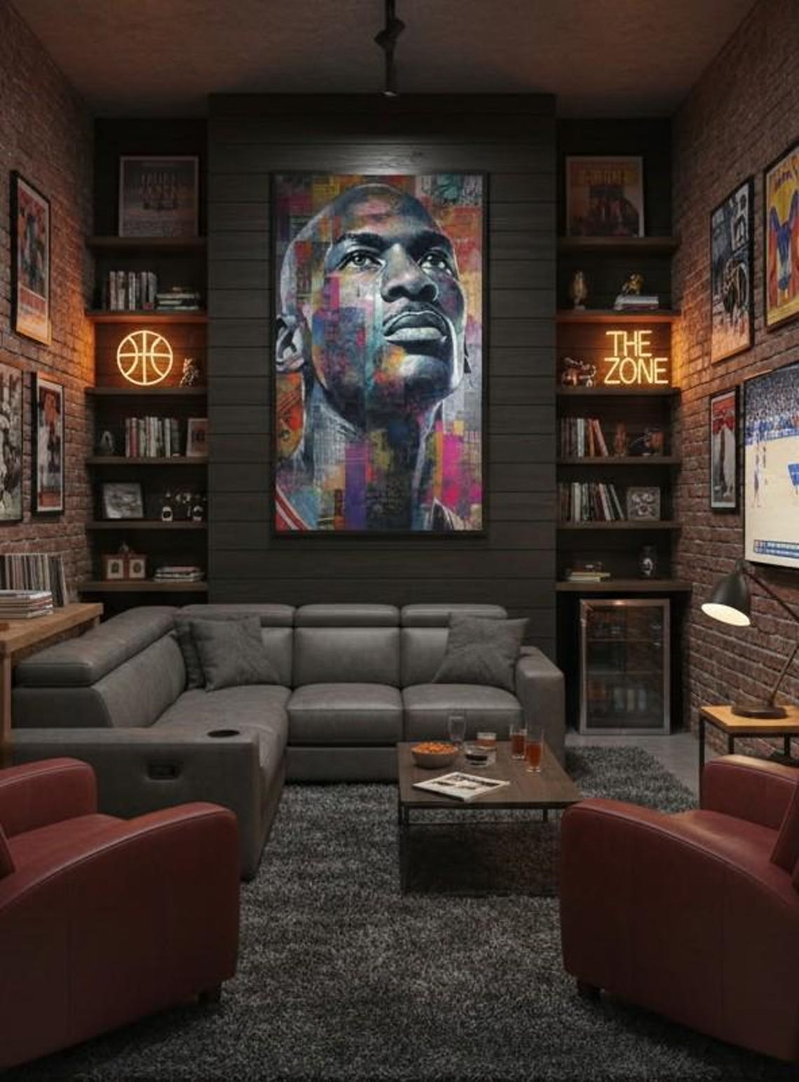 Michael Jordan Abstract Art Portrait | Basketball Wall Art Digital ...
