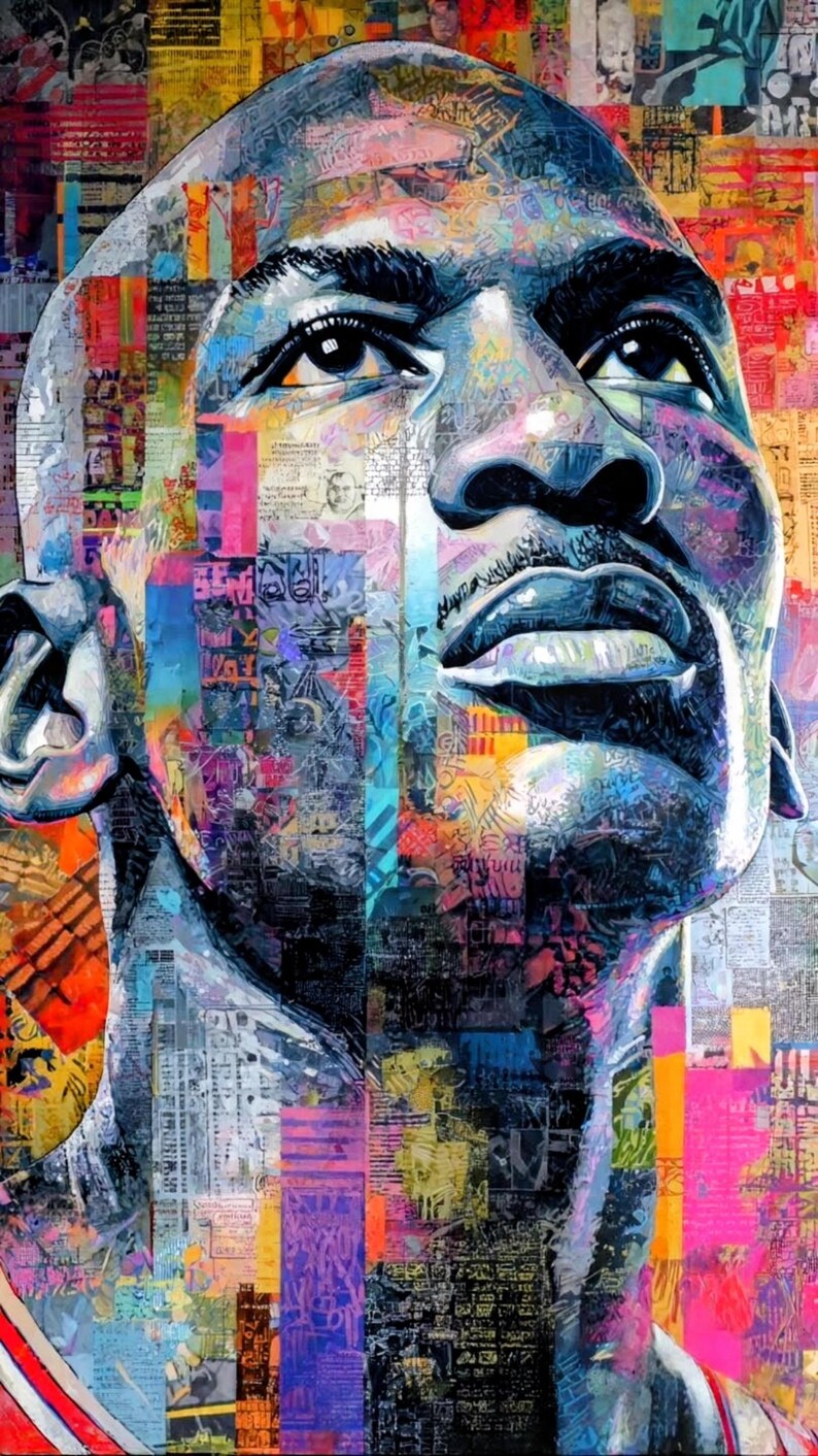 Michael Jordan Abstract Art Portrait | Basketball Wall Art Digital ...