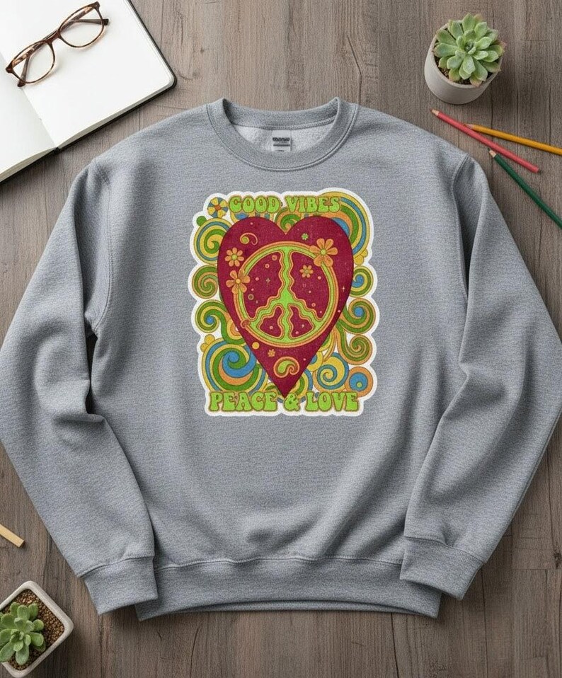 Good Vibes PNG • Peace and Love • Instant Digital Download • Trippy ...