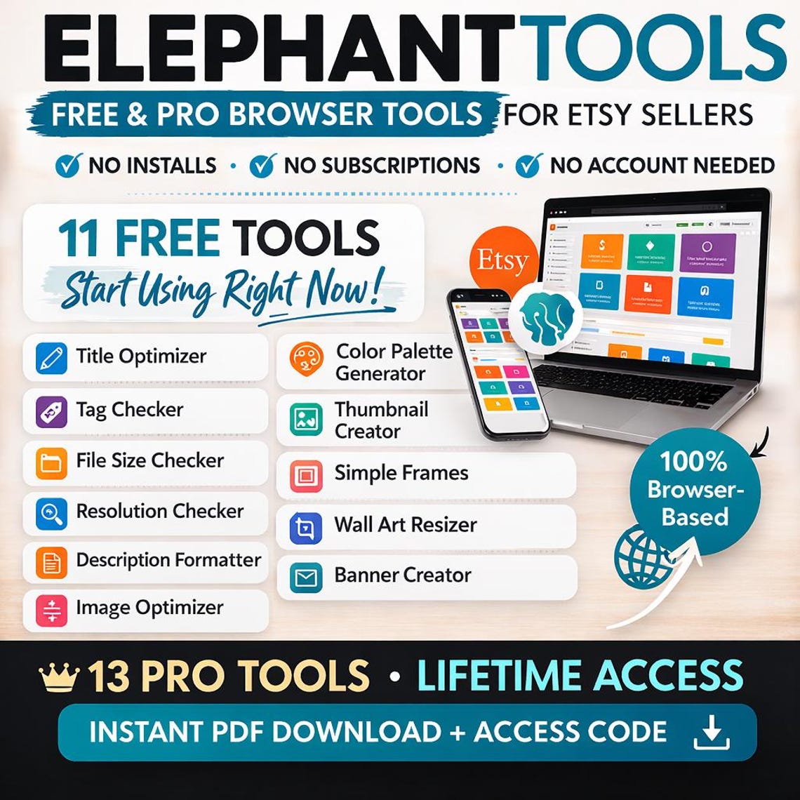 Free Etsy Seller Tools, Browser Based Digital Product Toolkit, PNG ...