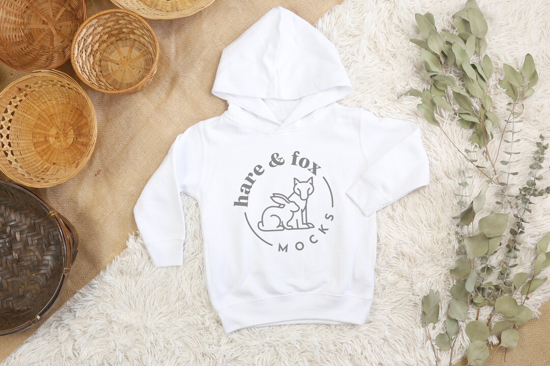 Rabbit Skins 3326 White Mockup, White 3326 Hoodie Mock Up, White Baby ...