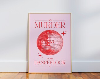 Murder on the Dancefloor Print Disco Ball Saltburn Music Poster Wall ...