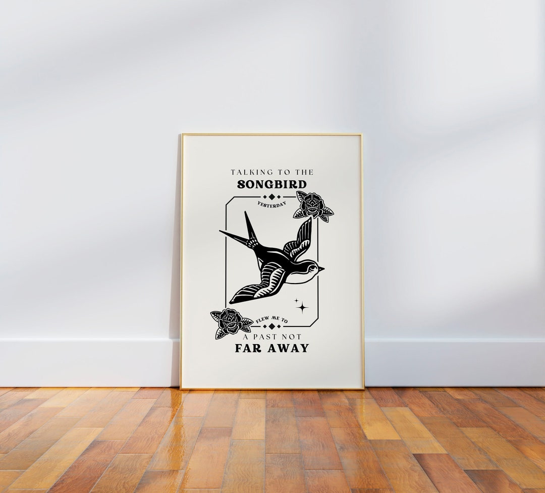 Songbird Lyric Print Tarot Card Poster Tattoo Flash Wall Art Trendy ...