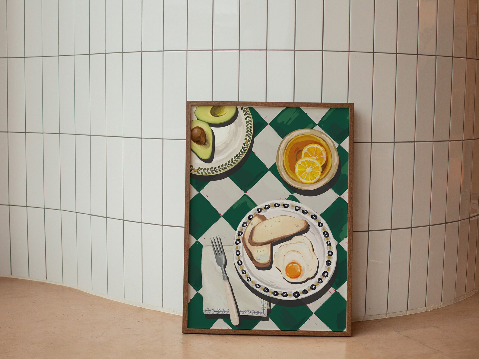 Abstract Brunch Print Food Art Print Bistro Coffee Poster Decor ...