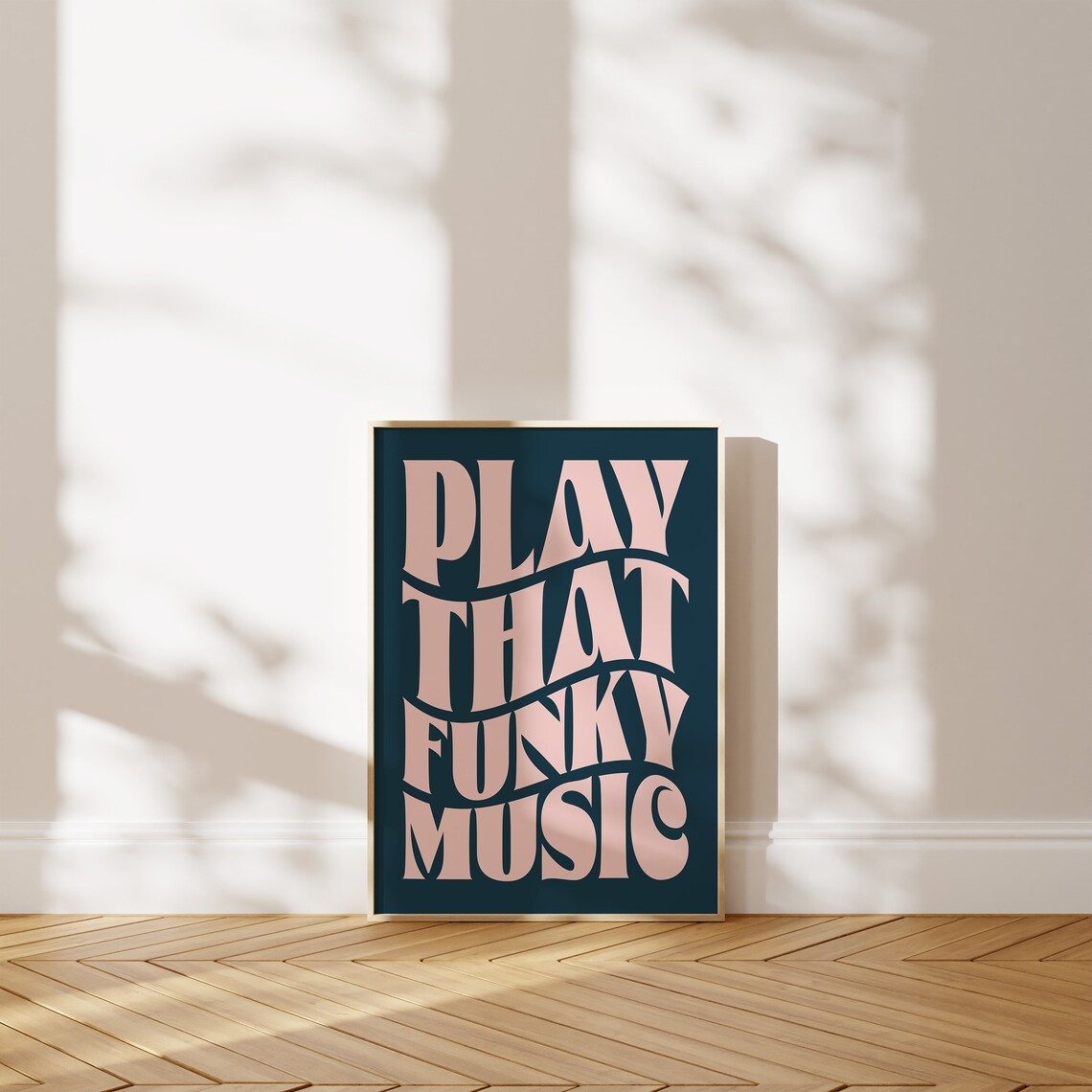 Play That Funky Music Printable Poster Pink and Blue Retro Wall Art ...