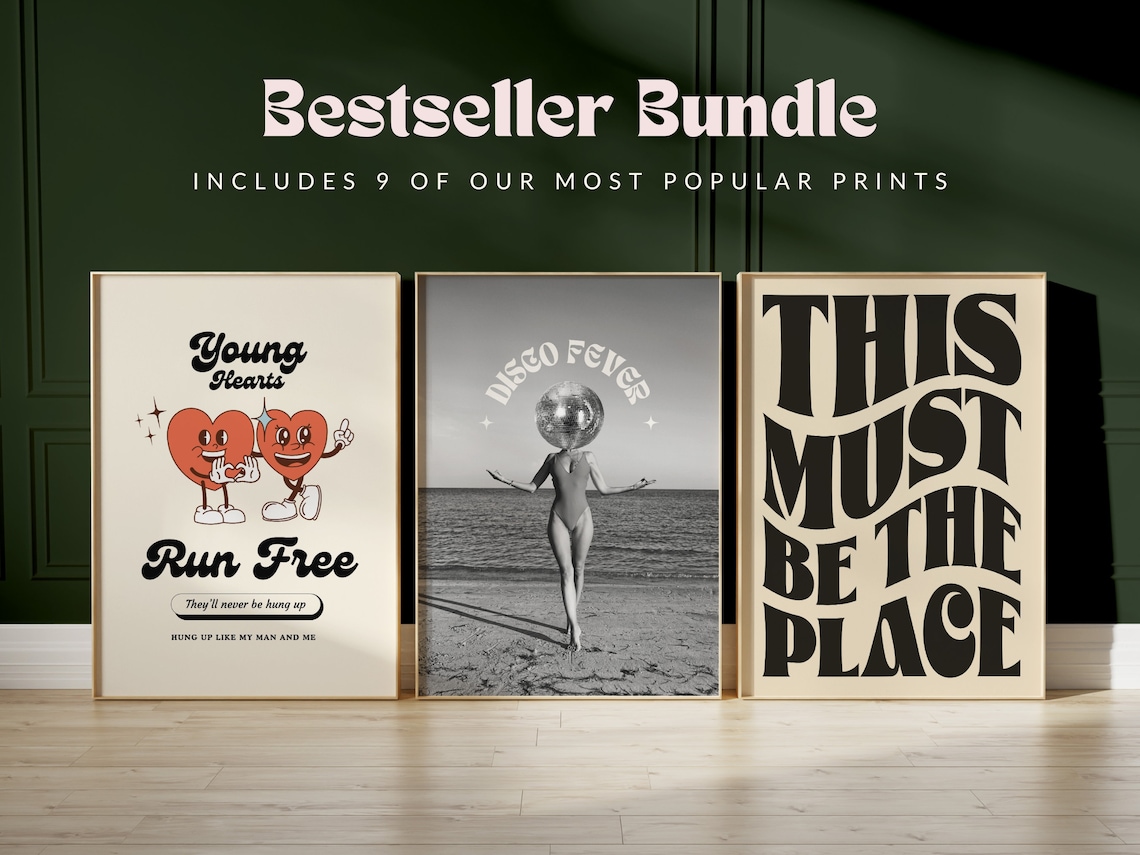 Retro Gallery Wall Set Printable Posters Bestseller Bundle - Etsy