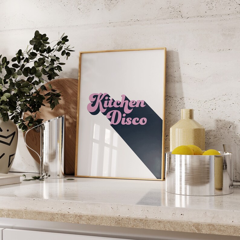Kitchen Disco Printable Poster Fun Kitchen Wall Art Foodie - Etsy