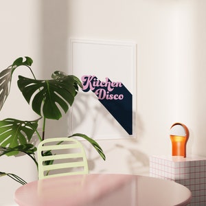 Kitchen Disco Printable Poster Fun Kitchen Wall Art Foodie Gift ...