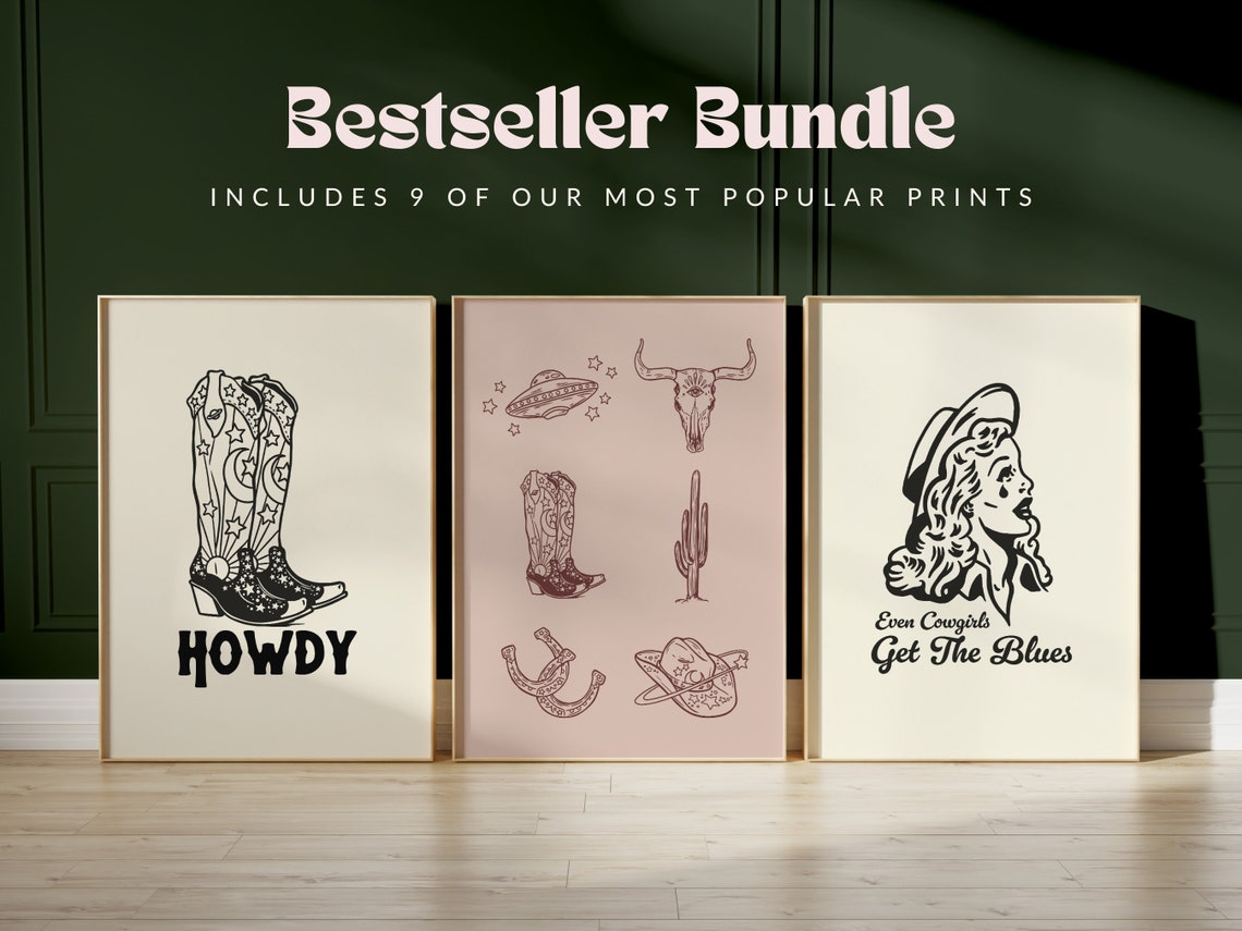 Retro Gallery Wall Set Printable Posters Bestseller Bundle - Etsy