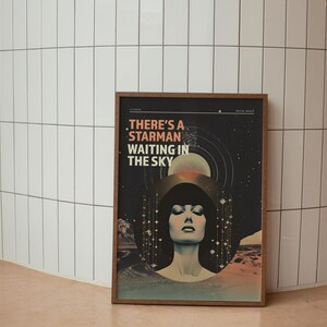 David Bowie Music Print Starman Retro Wall Art Trendy Home Decor Music ...