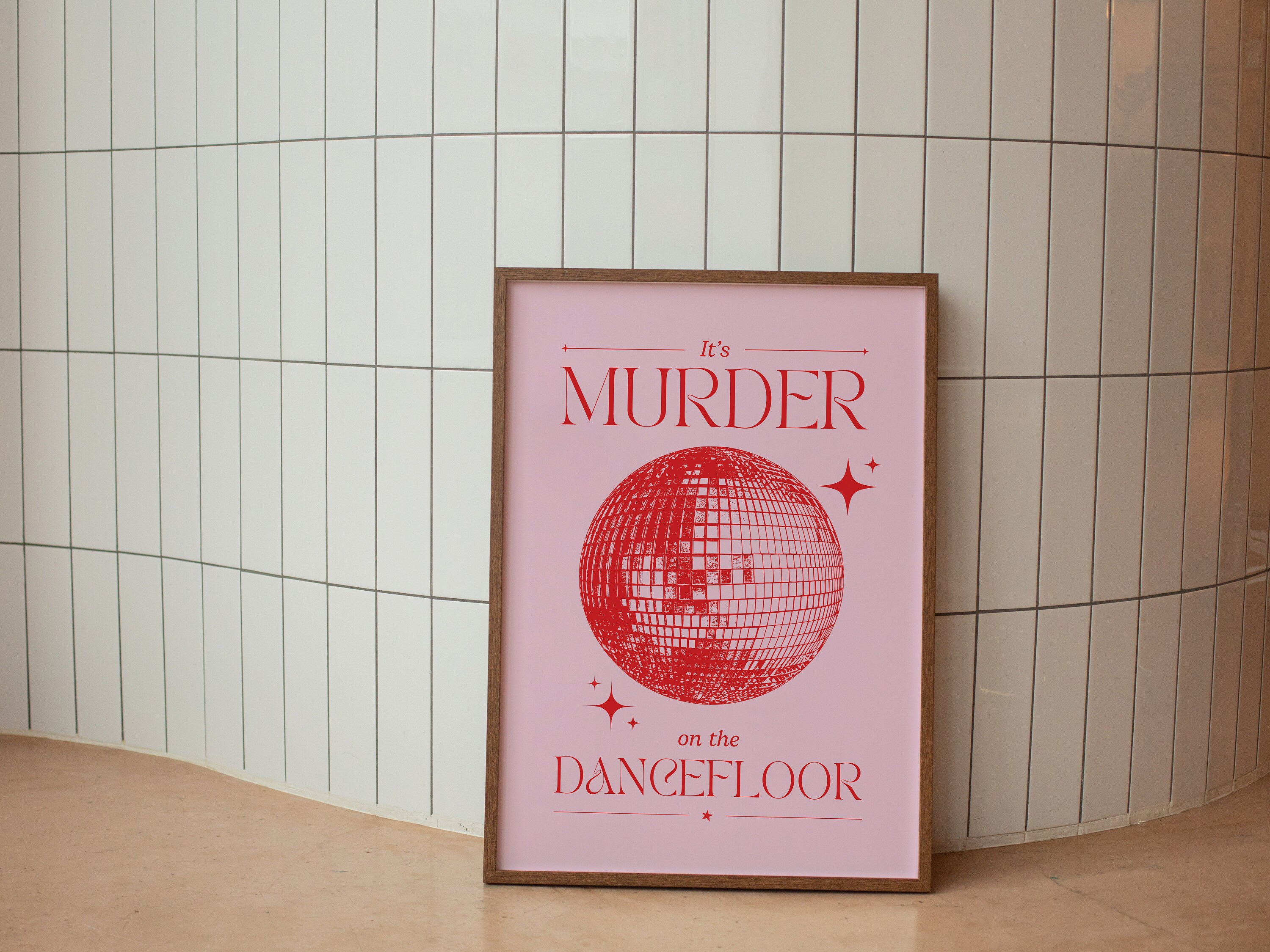 Murder on the Dancefloor Printable Poster Pink and Red Saltburn Music ...