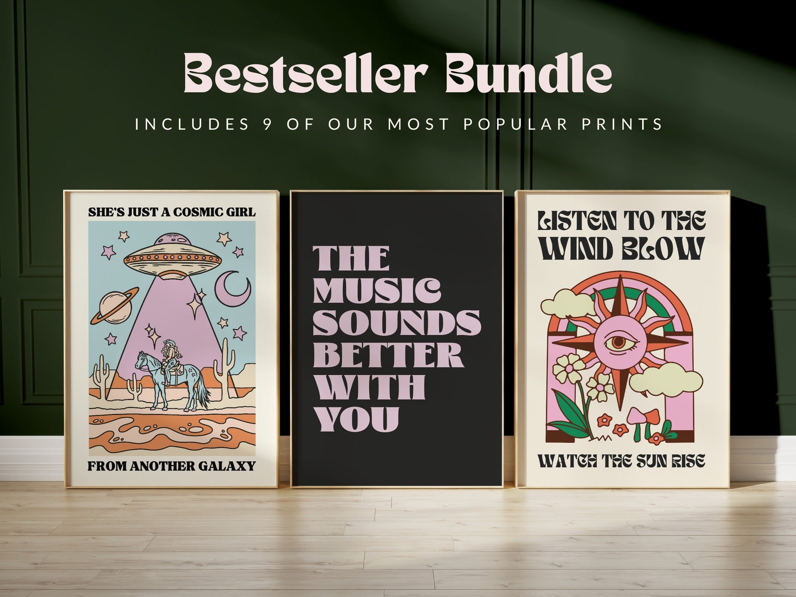 Retro Gallery Wall Set Printable Posters Bestseller Bundle - Etsy