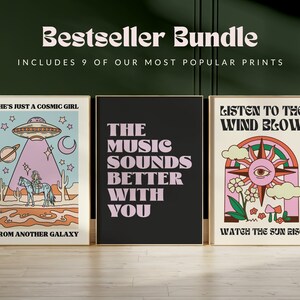 Retro Gallery Wall Set Printable Posters Bestseller Bundle Collage Kit ...
