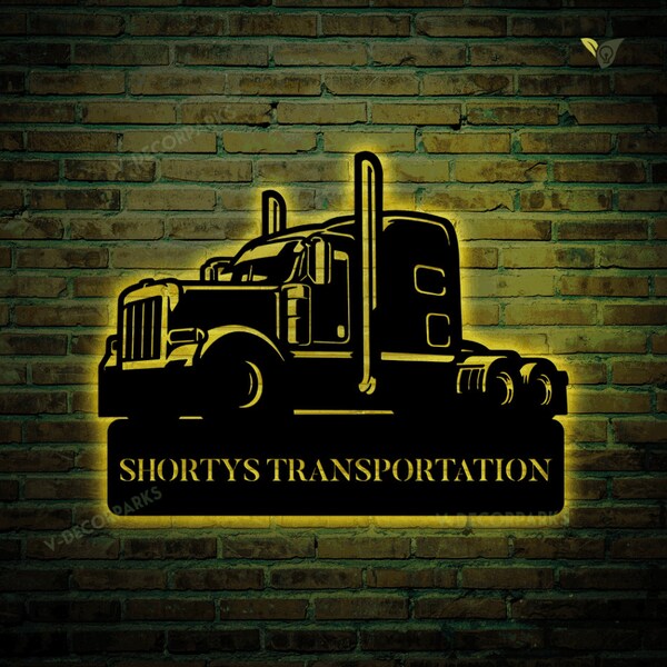 Metal Semi Truck Led Sign - Etsy