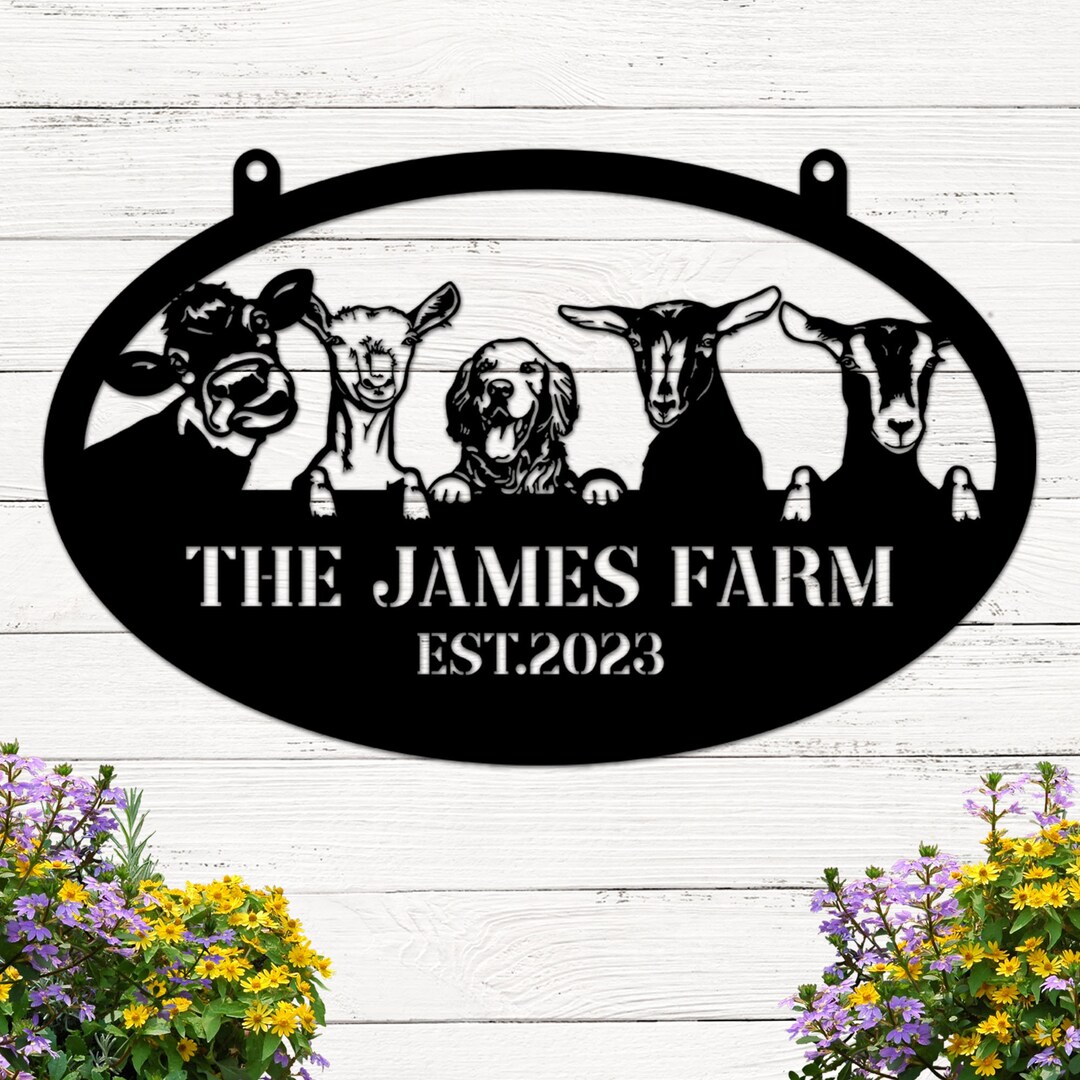 Custom Metal Goats Sign Goat Dog Cow Metal Wall Artgoats - Etsy