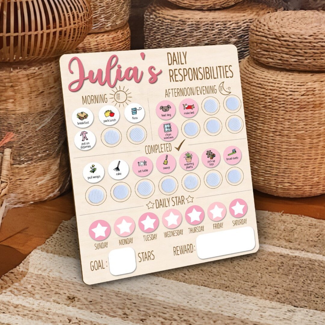 Personalized Routine Chart Chore Chart Daily Checklist Kids - Etsy
