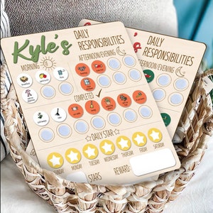 Personalized Routine Chart Chore Chart Daily Checklist Kids - Etsy