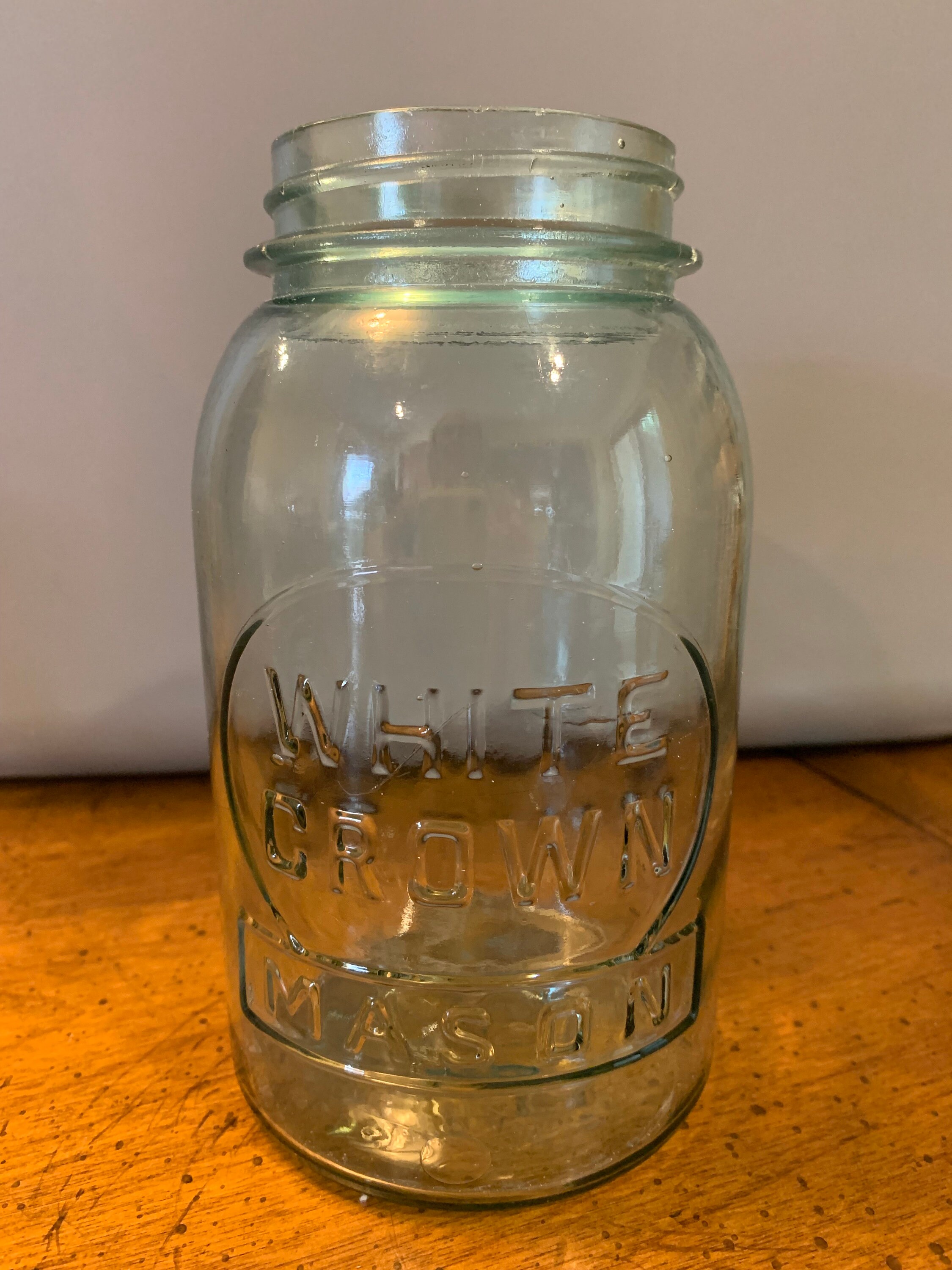 Vintage, White Crown, Mason Jar - Etsy