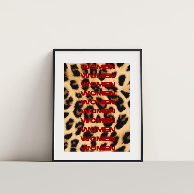 Women Leopard Digital Printable Wall Art Feminist Printable Wall Art
