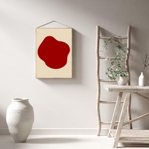 Red Abstract Wall Art,minimalist Modern Print, Abstract Large Printable ...
