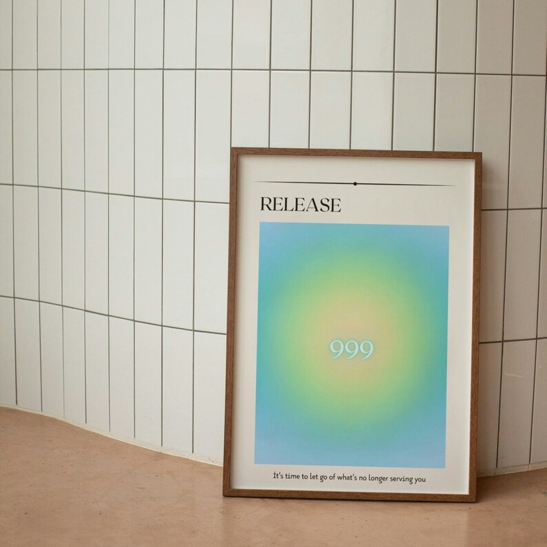 ANGEL NUMBER Poster 999 Printable Wall Art, Spiritual Wall Art Print ...