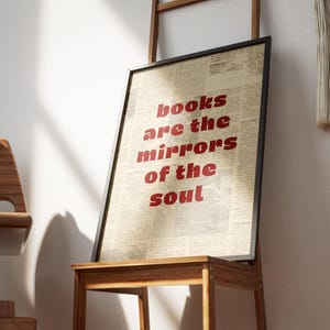 Books Are the Mirrors of the Soul Print,books Wall Art, Book Themed ...