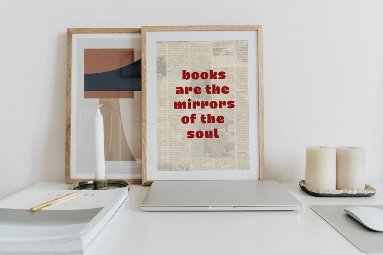Books Are the Mirrors of the Soul Print,books Wall Art, Book Themed ...