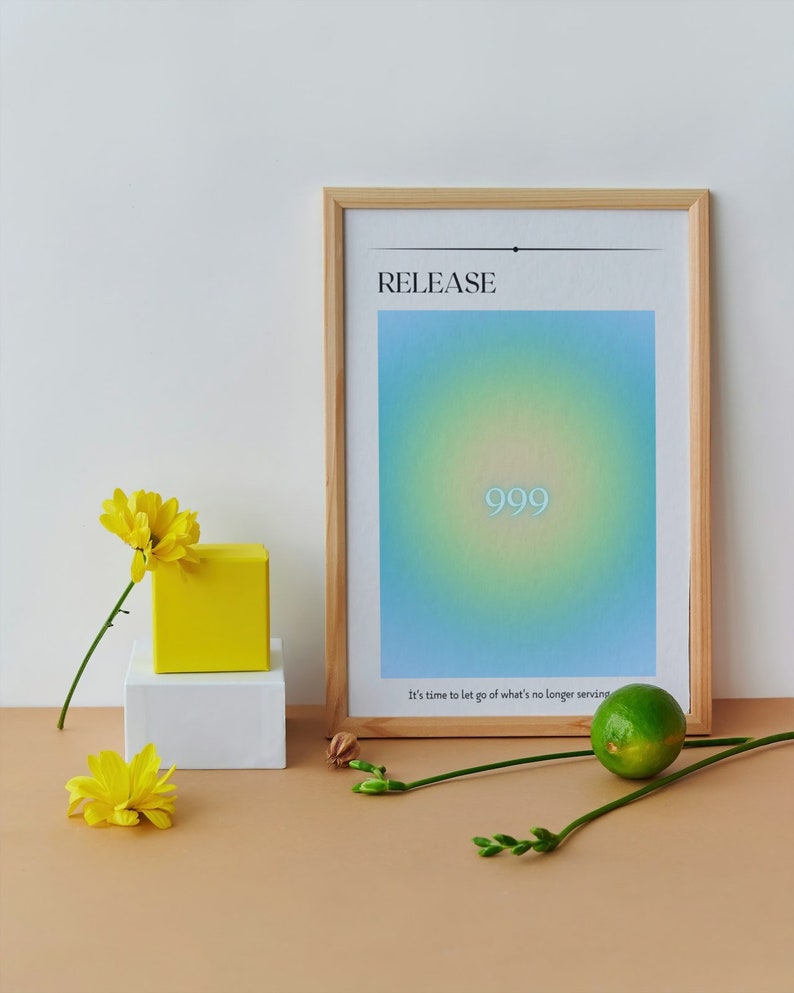 ANGEL NUMBER Poster 999 Printable Wall Art, Spiritual Wall Art Print ...