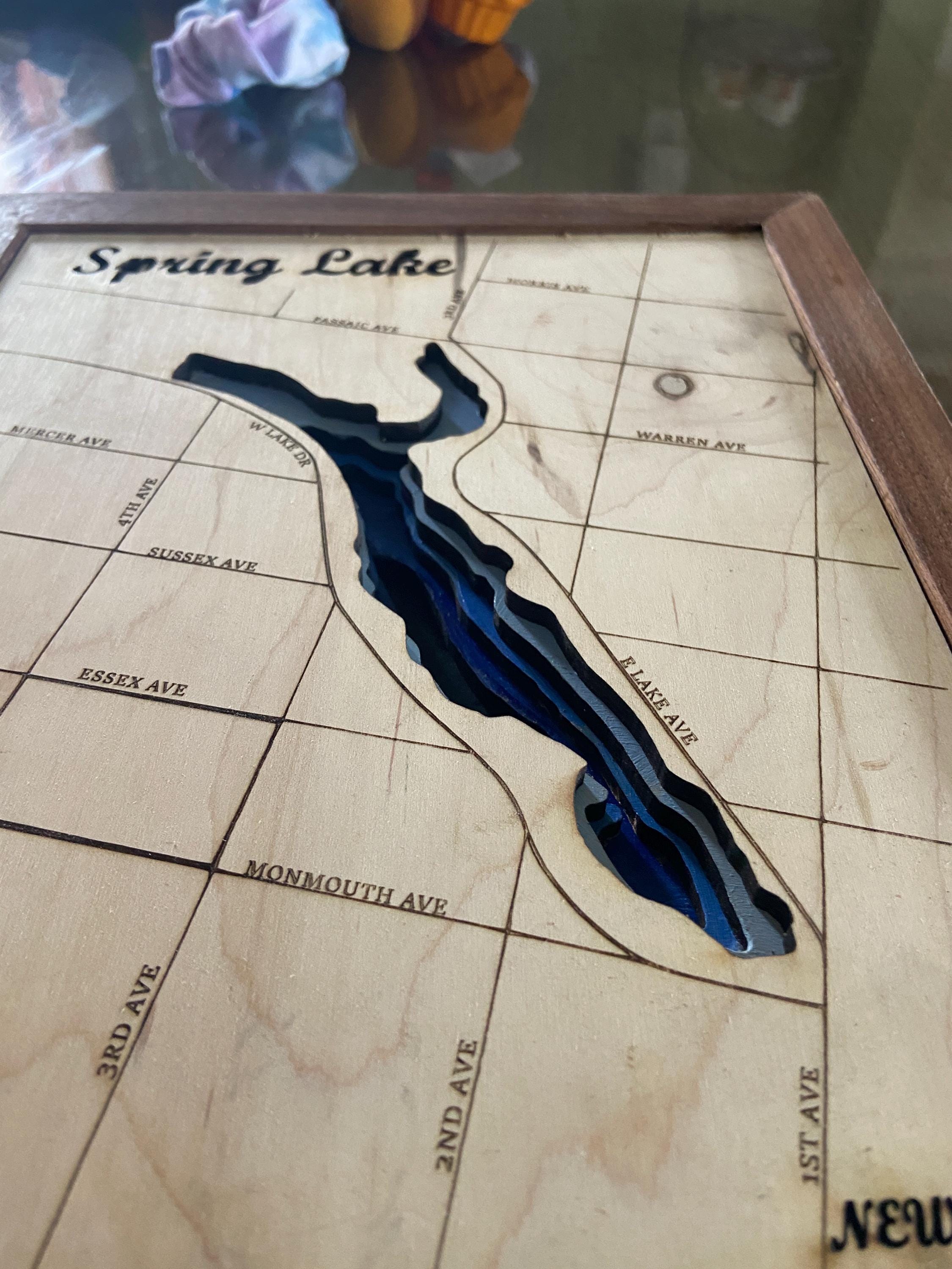 Bathymetric Maps of Lakes - Etsy