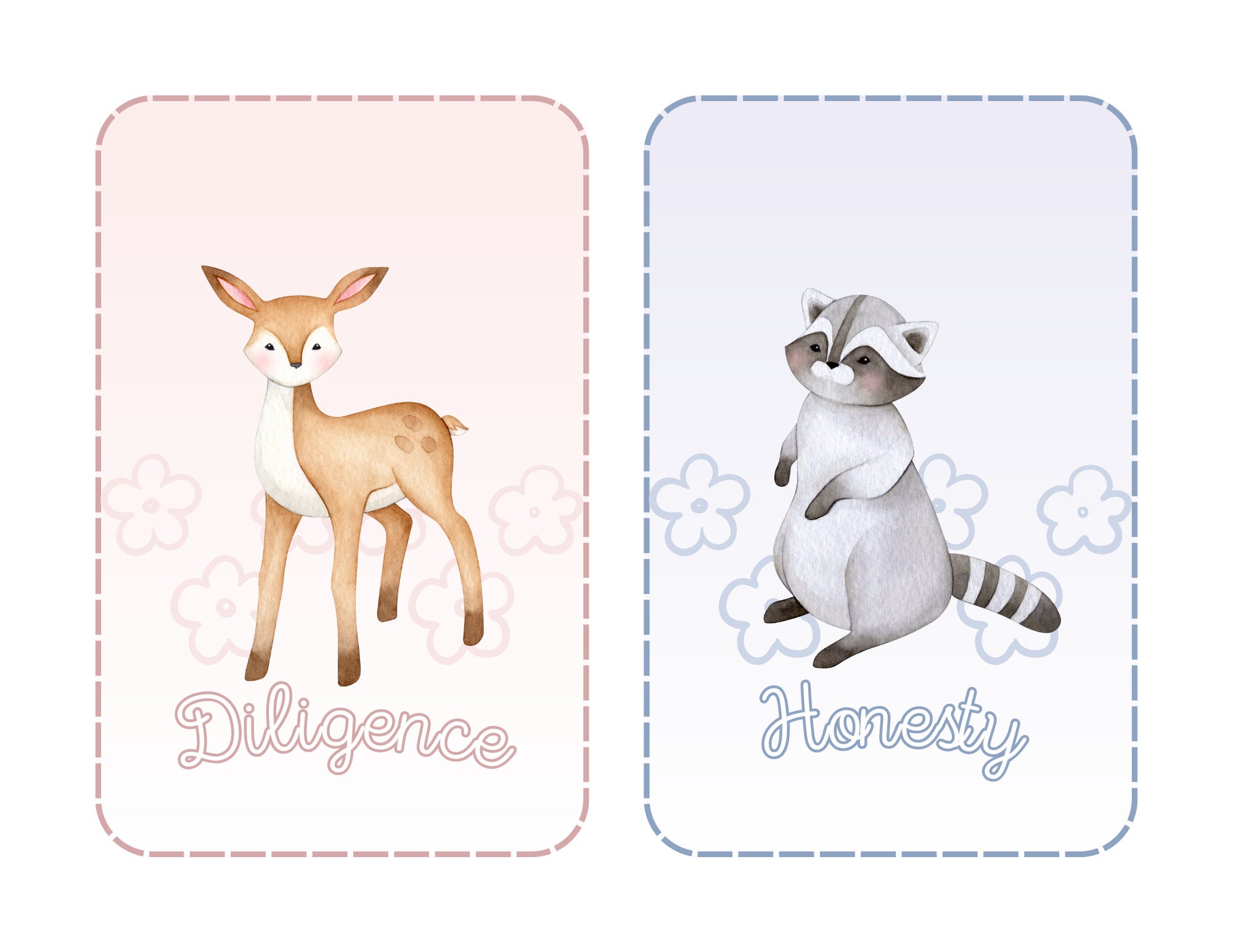 Character Flashcards for Children. Digital File for Developing ...