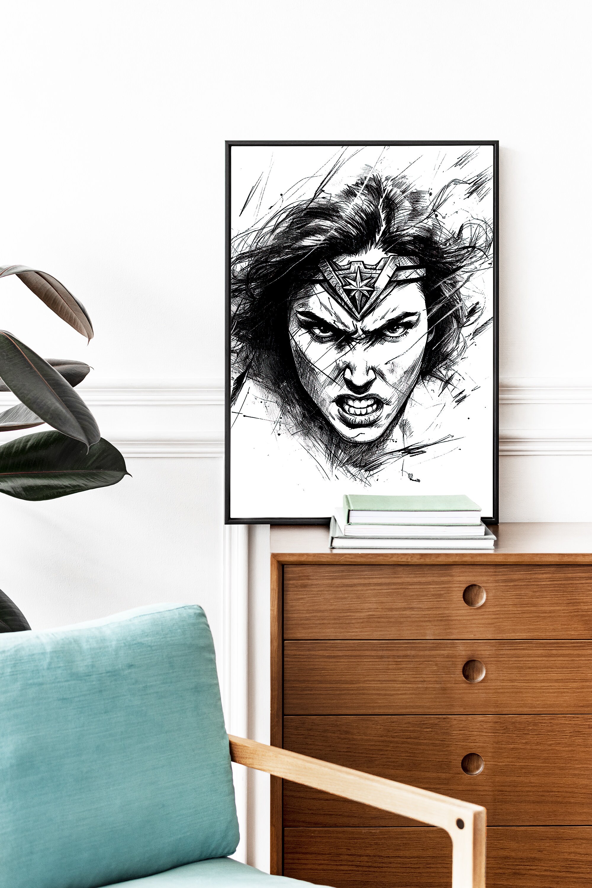 DC Superheroes Ink Pen Art Poster Prints (digital Download) - Etsy