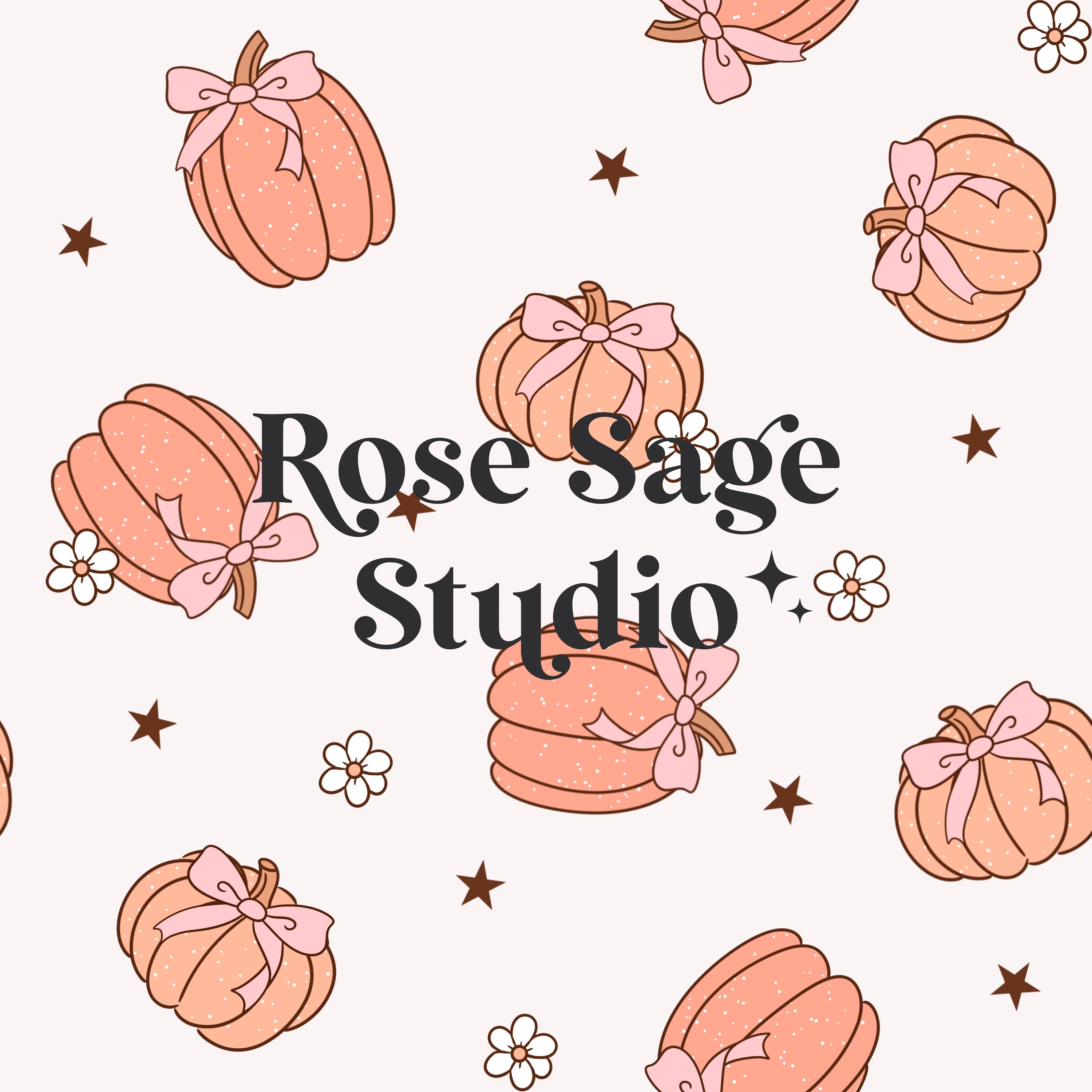 Fall Pumpkin Seamless File, Daisy Pumpkins Seamless Pattern, Bow Floral ...