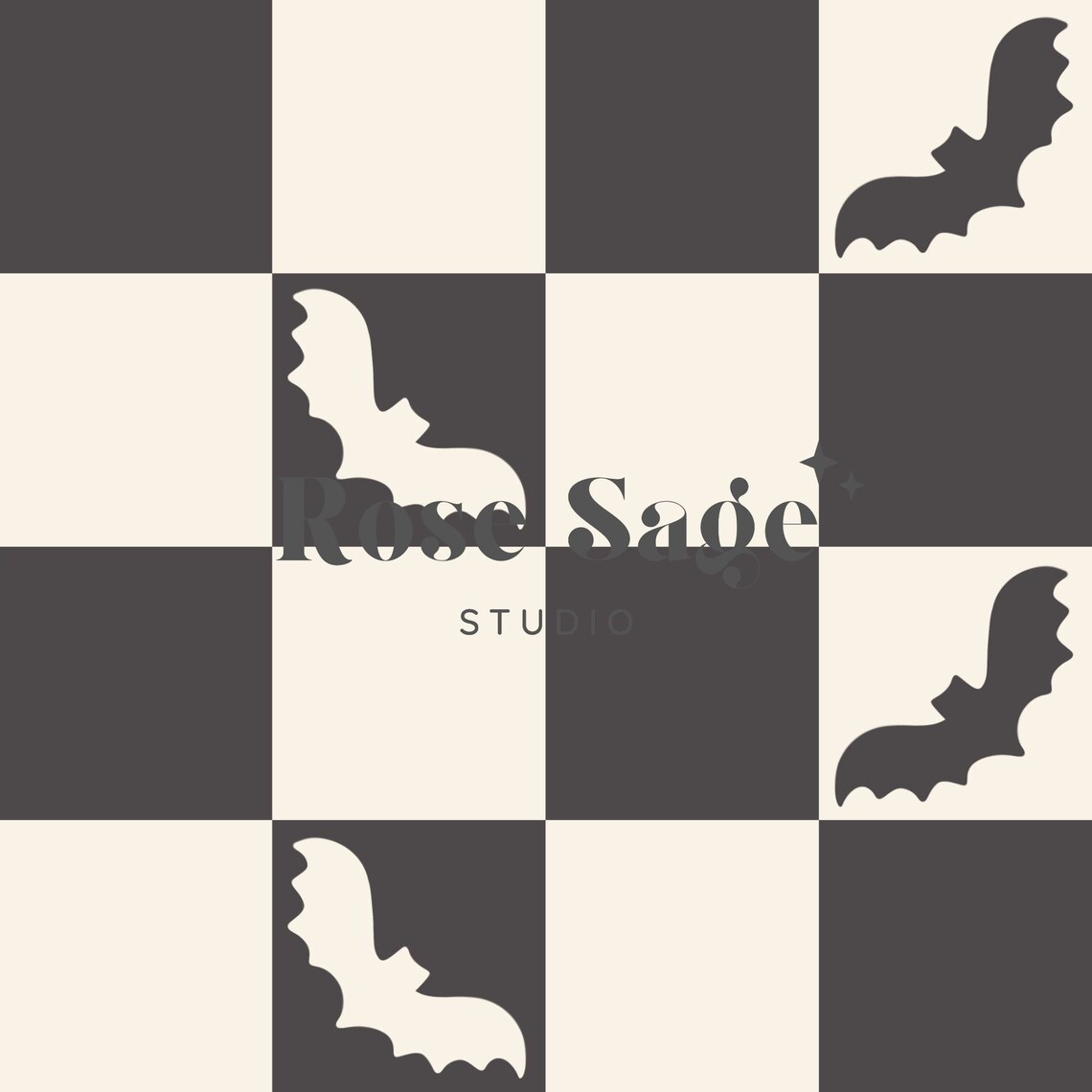 Halloween Black Cream Checkered Seamless Pattern, Checker Seamless ...