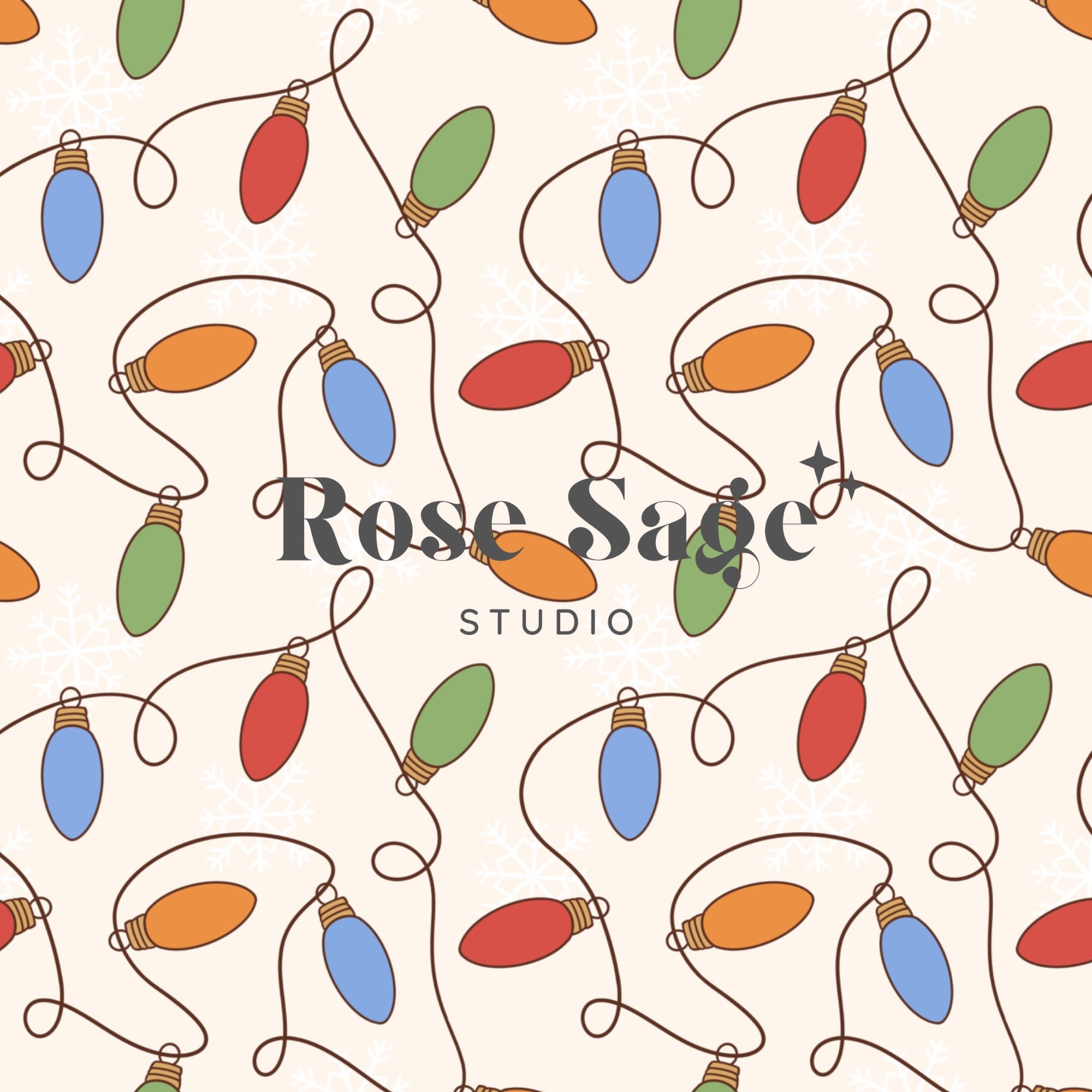 Christmas Lights Seamless Pattern, Boho Christmas String Lights ...