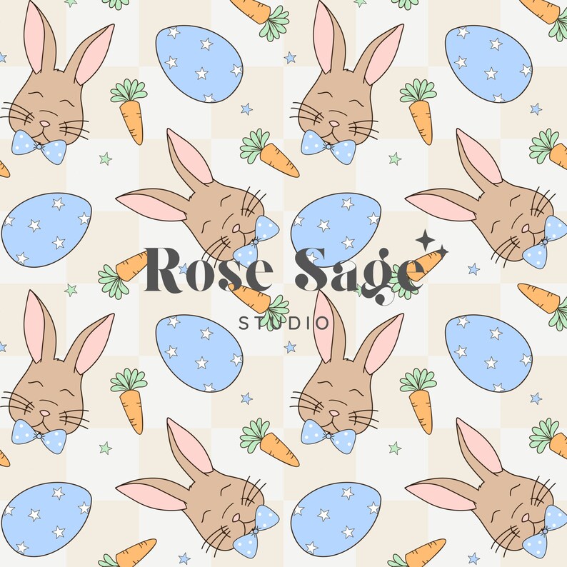 Easter Bunny Seamless Pattern, Boy Easter Bunnies Seamless File, Spring ...