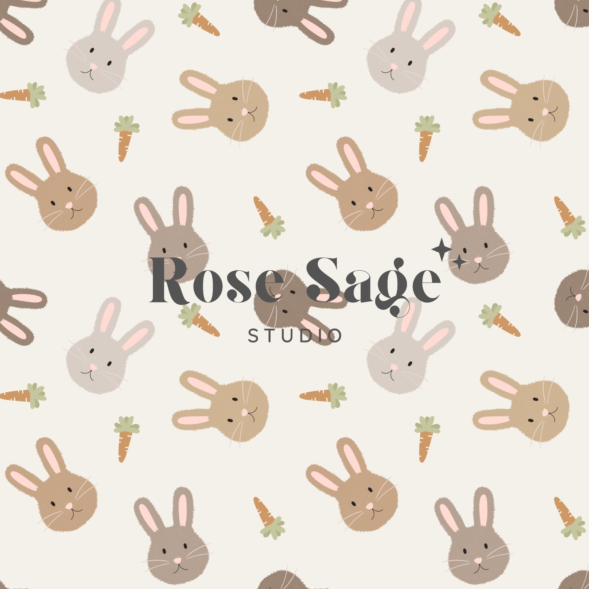 Boho Easter Bunny Seamless Pattern, Neutral Easter Bunnies Seamless ...