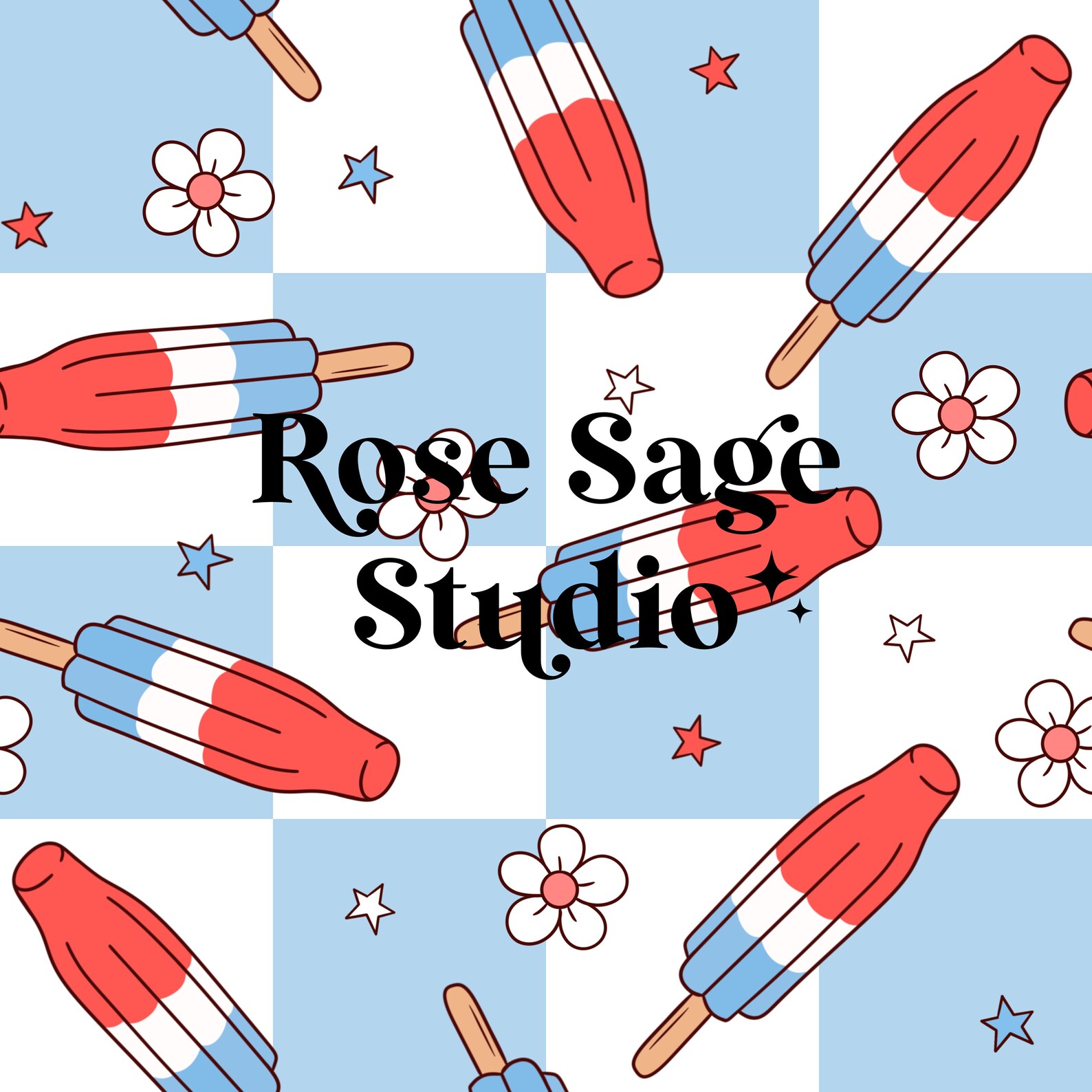 Fourth of July Popsicle Seamless Pattern, 4th of July Ice Cream ...