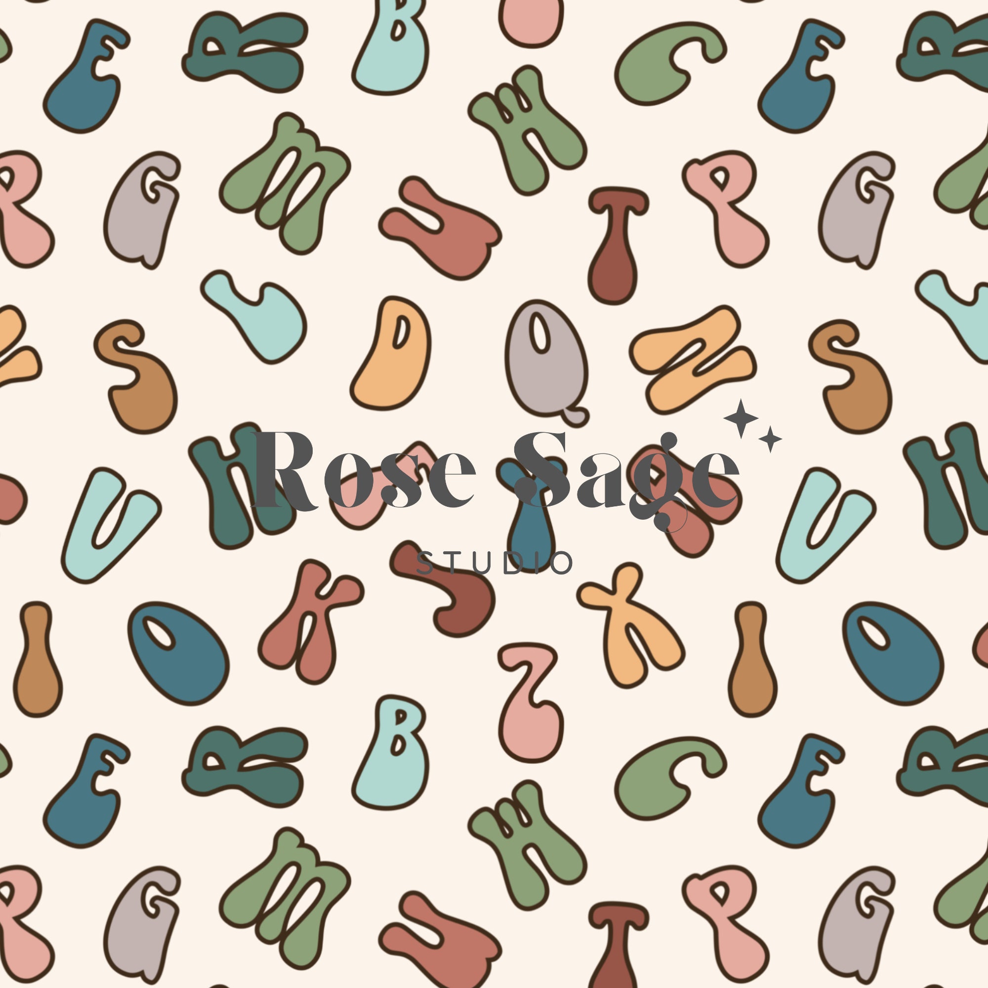 Boho Alphabet Seamless Pattern Boho School Letters Seamless - Etsy