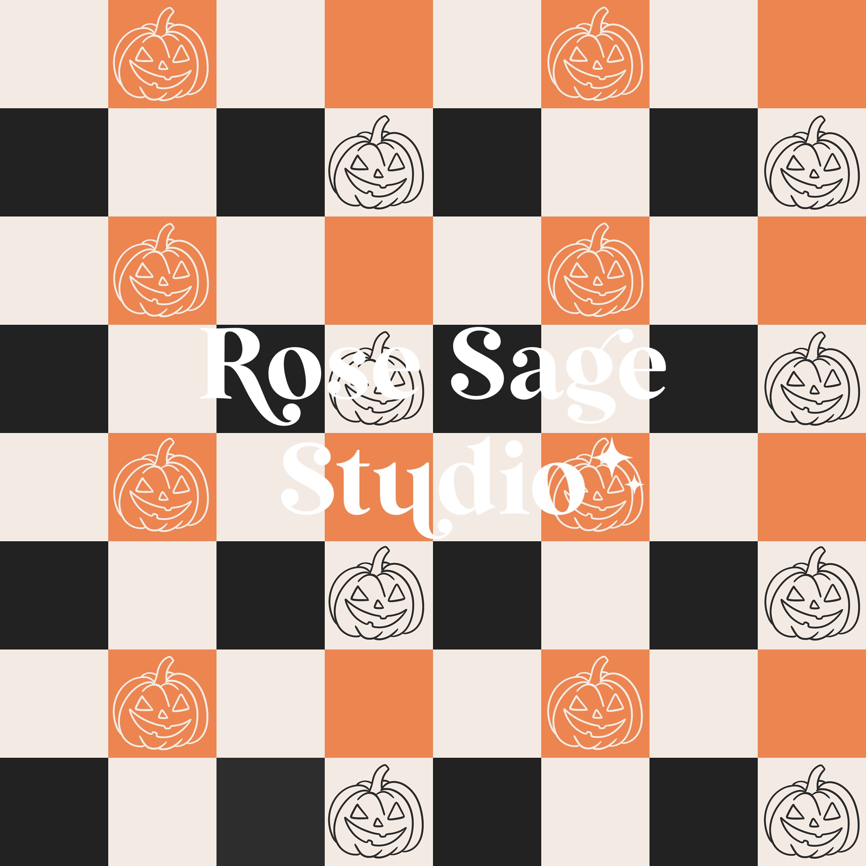 Halloween Checkered Seamless File, Checker Jack O Lantern Seamless ...